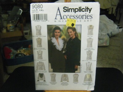 Simplicity 9080 Collar, Neck & Cuffs Accessories Pattern - Size S/M/L ...