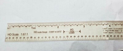HO Ruler - Clear Accurate Flexible Polyester w/Sepia hatchmarks 12"L x ...