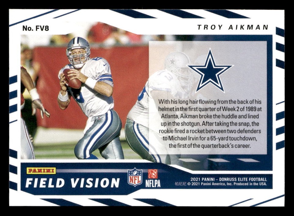 2021 Donruss Elite Troy Aikman #FV8 Field Vision PINK Dallas Cowboys | eBay