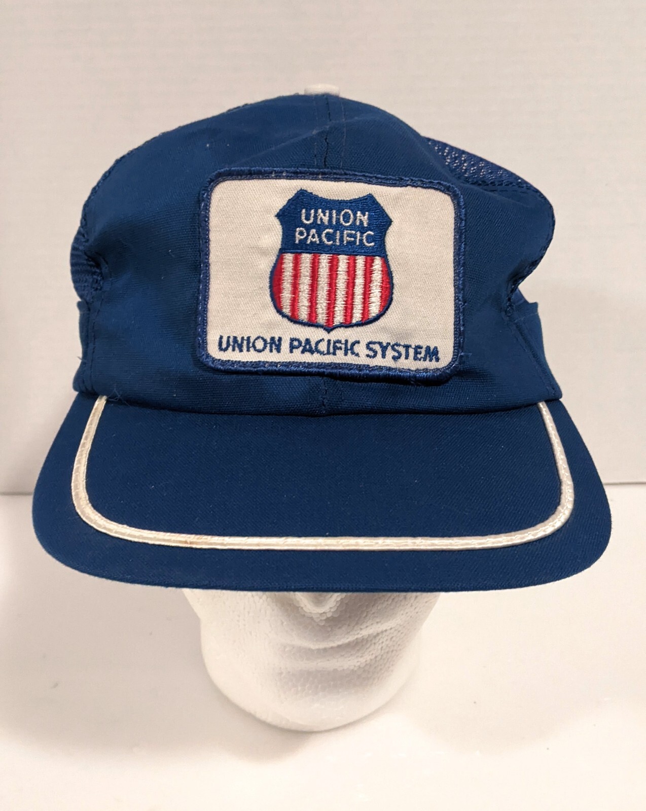 Vintage Union Pacific System Railroad Hat Cap Mesh Sn… - Gem