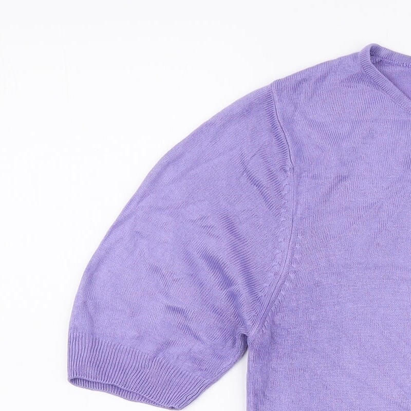 Marks and Spencer Womens Purple Round Neck Acrylic Blend Jumper Size 10 ...