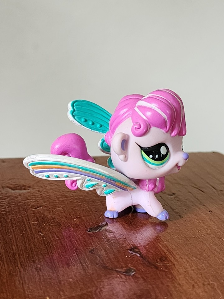 Littlest Pet Shop LPS Fairy Shimmering Sky Rainbow Wings Green/Teal ...