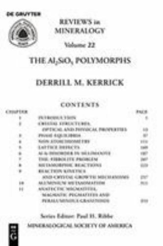 The Al2SiO5 Polymorphs (Reviews in Mineralogy & Geochemistry) Kerrick ...