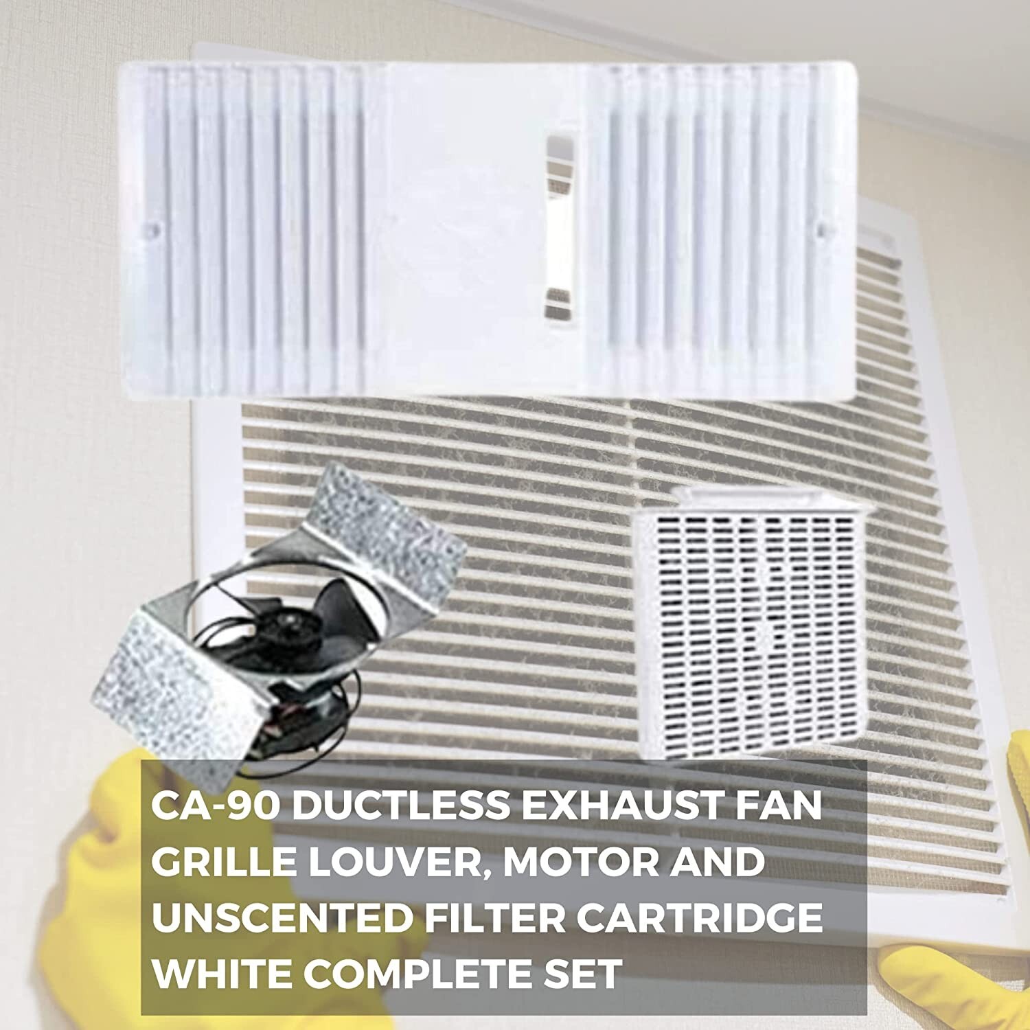 Rush Hampton/TekQuest CA-90 Ductless Exhaust Kit Fan, Grill, Filter ...