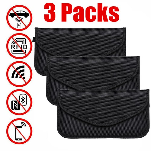 3PCS RFID Signal Blocking Shielding Pouch Faraday Bag Cell Phone Wallet ...
