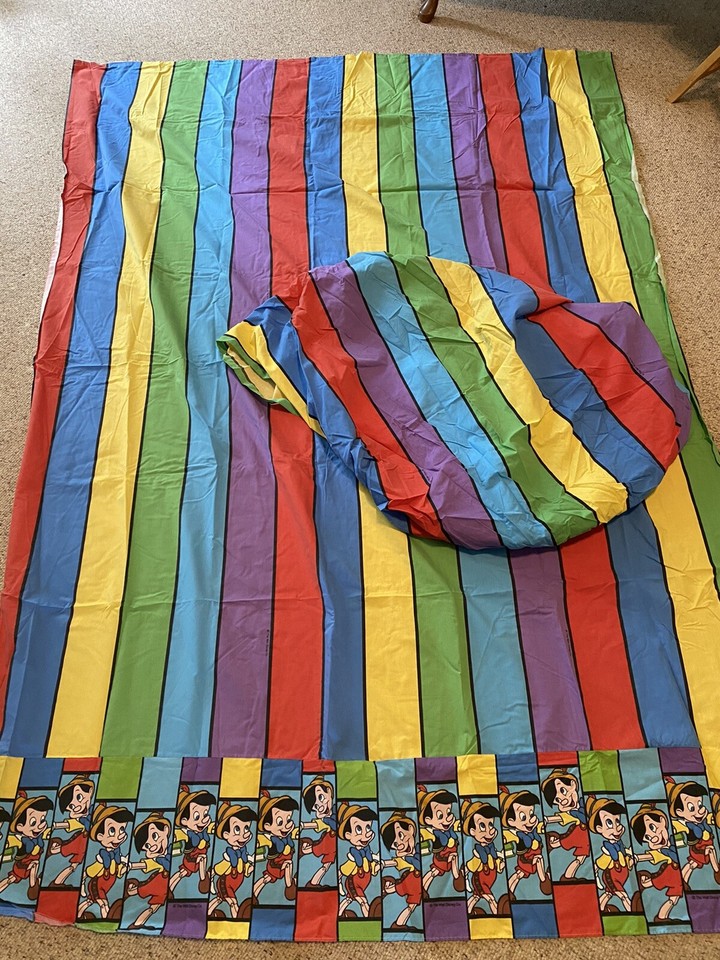Vintage Pinocchio Twin Bedding Set Disney 1 Fitted Sheet, 1 Bed Sheet ...