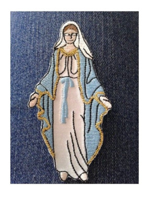 Virgin Mary - Catholic - Mother Of God - Hail Mary - Embroidered Iron ...