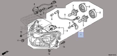 Honda 2003-2014 ST Headlight Assembly 33100-MCS-305 New OEM | eBay