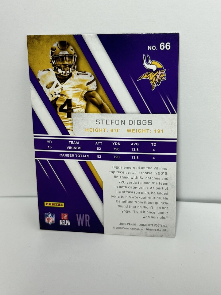 Stefon Diggs Color Match 2016 Absolute NFL Football Spectrum Minnesota ...