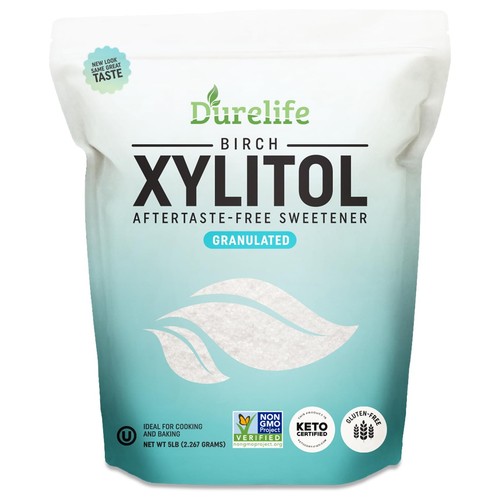 Durelife Xylitol Sugar Substitute 5 Lb Bulk (80 Oz Made From 100% Pure ...