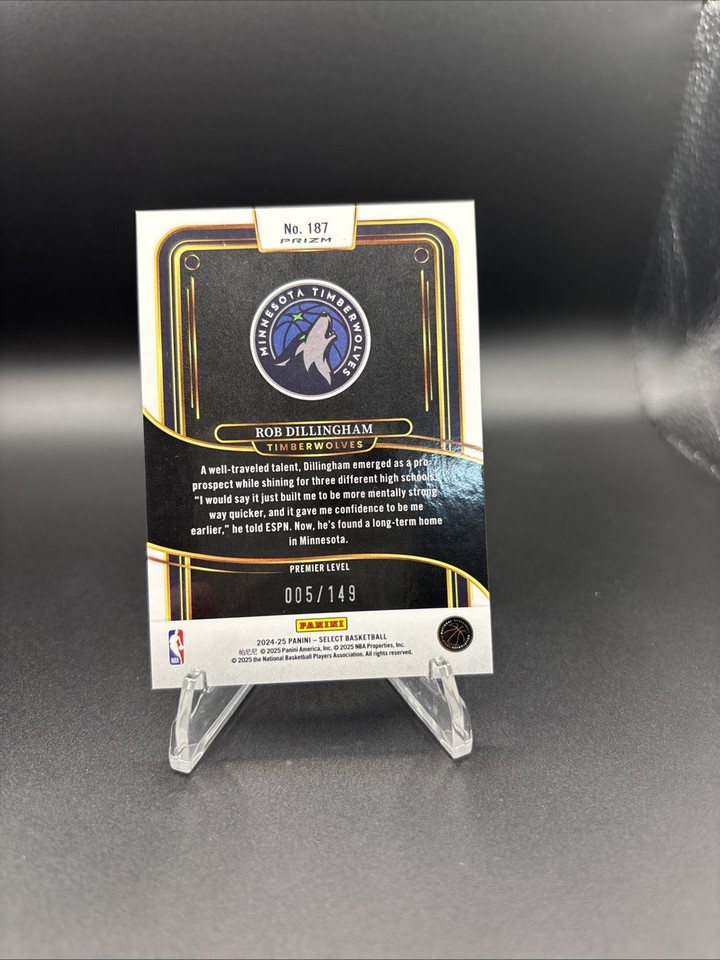 Rob Dillingham 2024-25 Panini Select Sought After White Prizm /149 RC ...