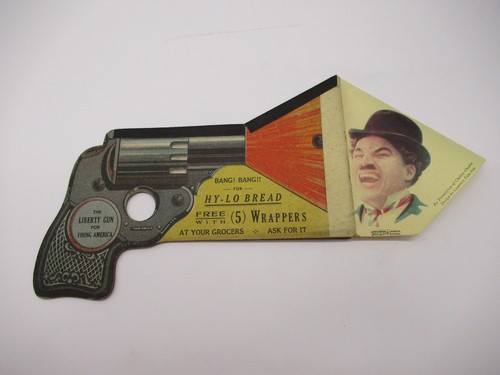 Patent 1914 BANG GUN Paper Toy BREAD Advertising Pop Pistol w/ CHARLIE ...