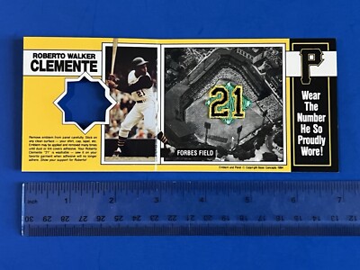 1994 Basic Concepts Roberto Clemente Pirates Re-useable ‘21’ Patch Card ...