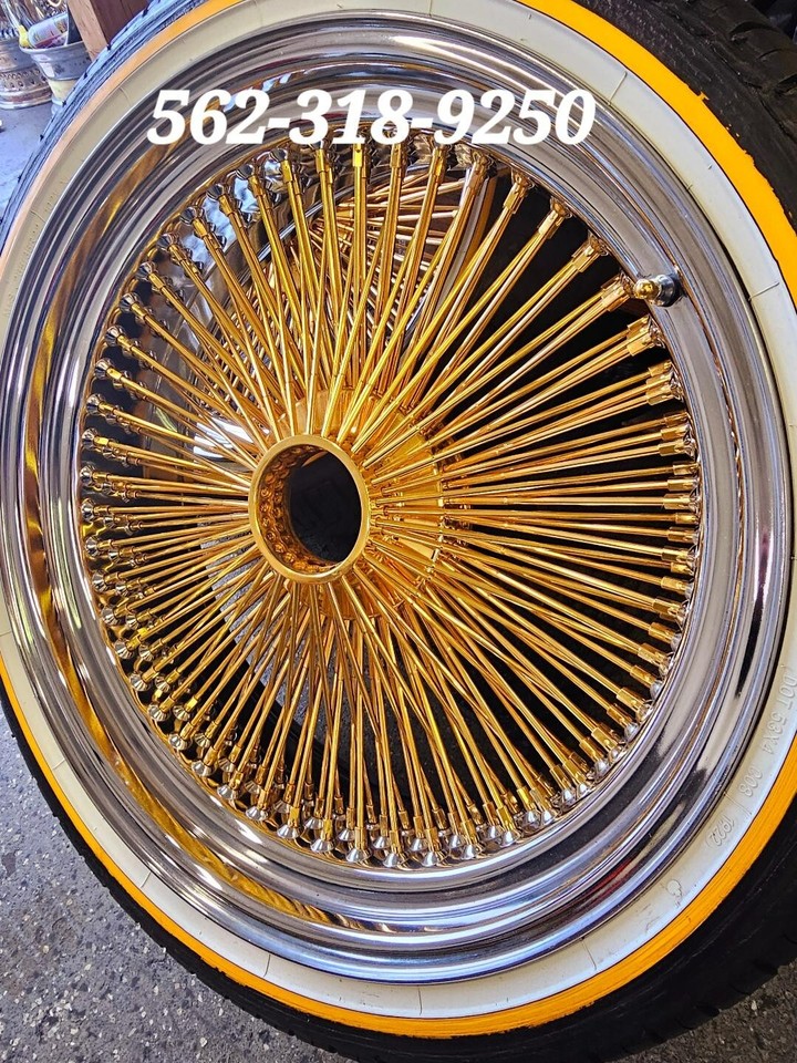 4 - 13x7 Zenith style wire wheels Rev 72 Spokes Cross Lace All Chrome ...