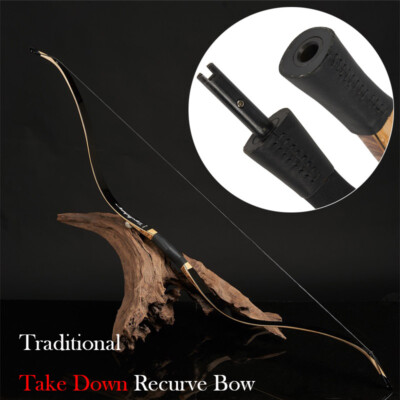 52" Archery Take Down Traditional Bow 20-40lbs Longbow Recurve Bow ...