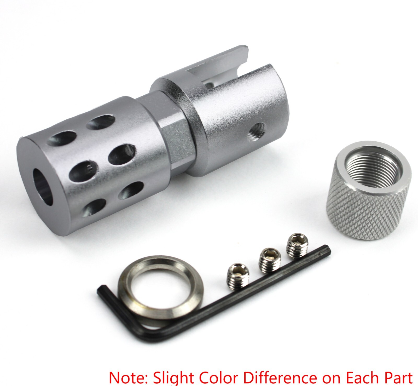 Silver Muzzle Brake/Linear Compensator Compatible with Ruger 10/22 1022 ...