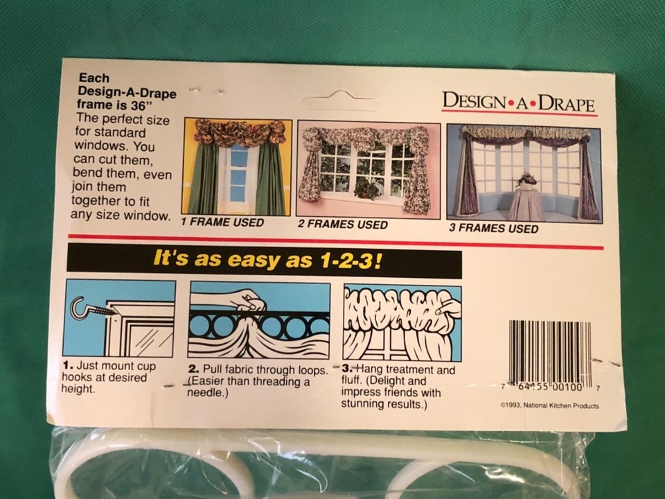 1993 Design A Drape National Kitchen Products Frame Round Valance New ...