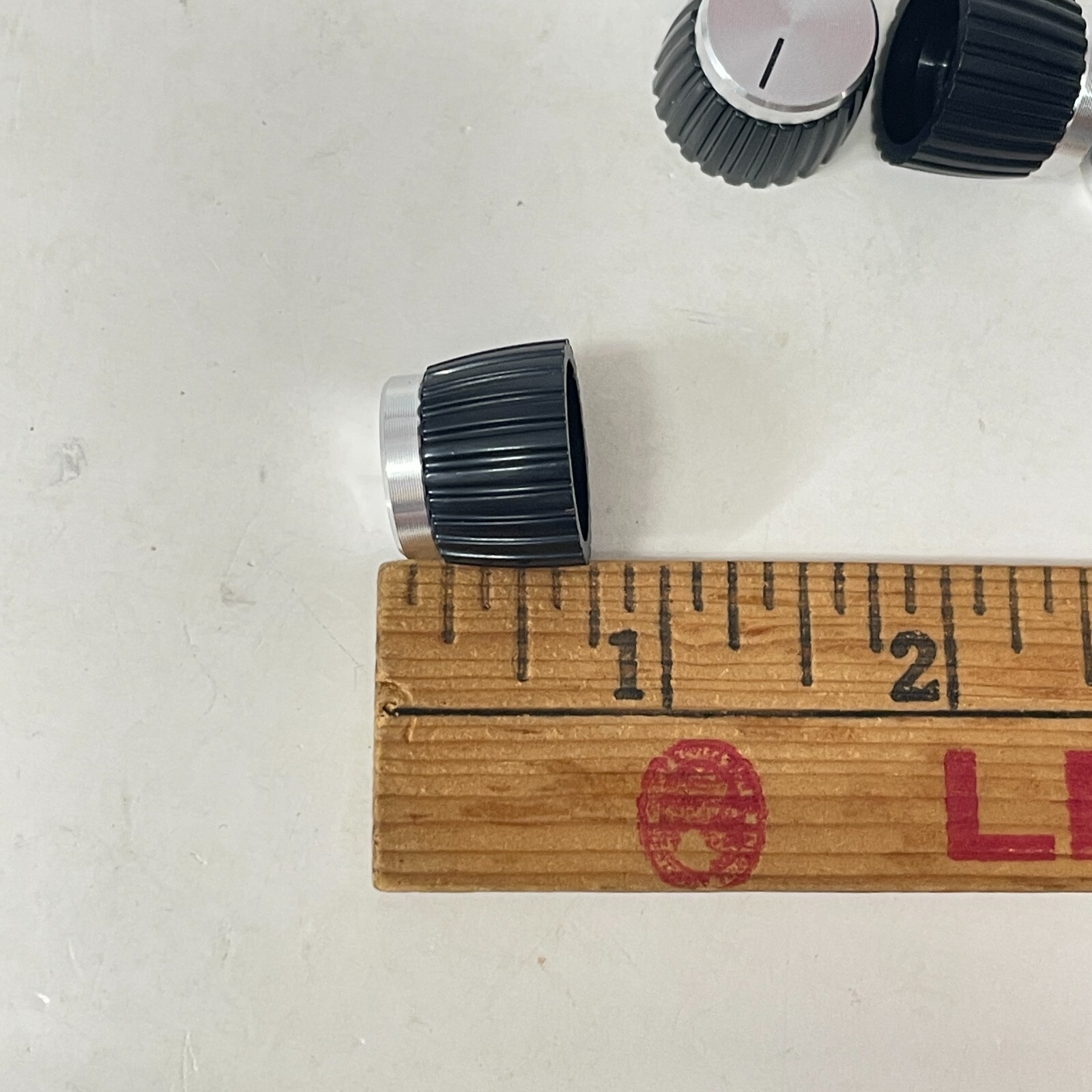 2x Guitar AMP Amplifier Knobs Black w/ Silver Cap Push-on Knob fits ...