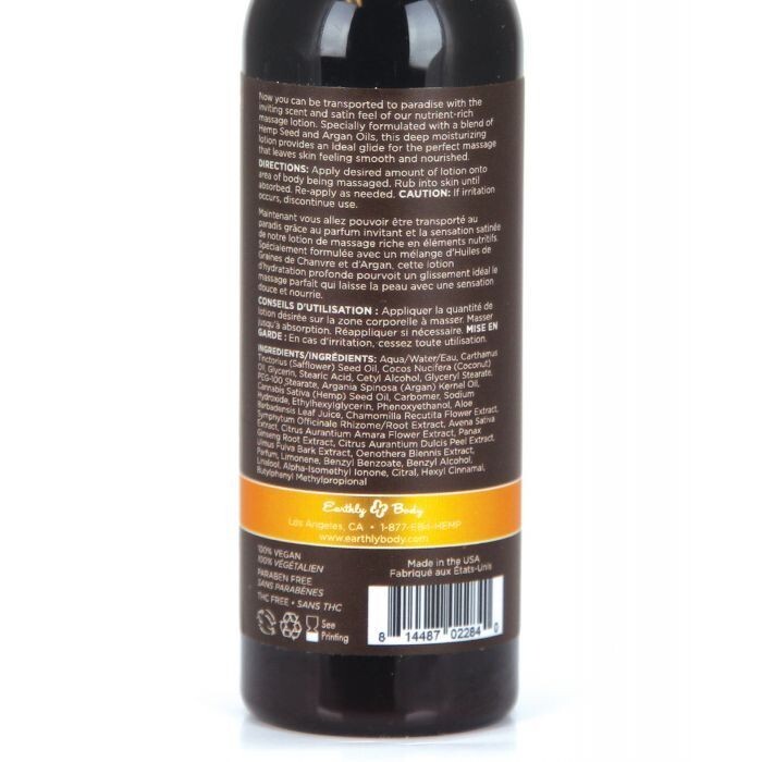 Earthly Body Hemp Seed Massage Lotion - 2 oz Dreamsicle 814487022840| eBay