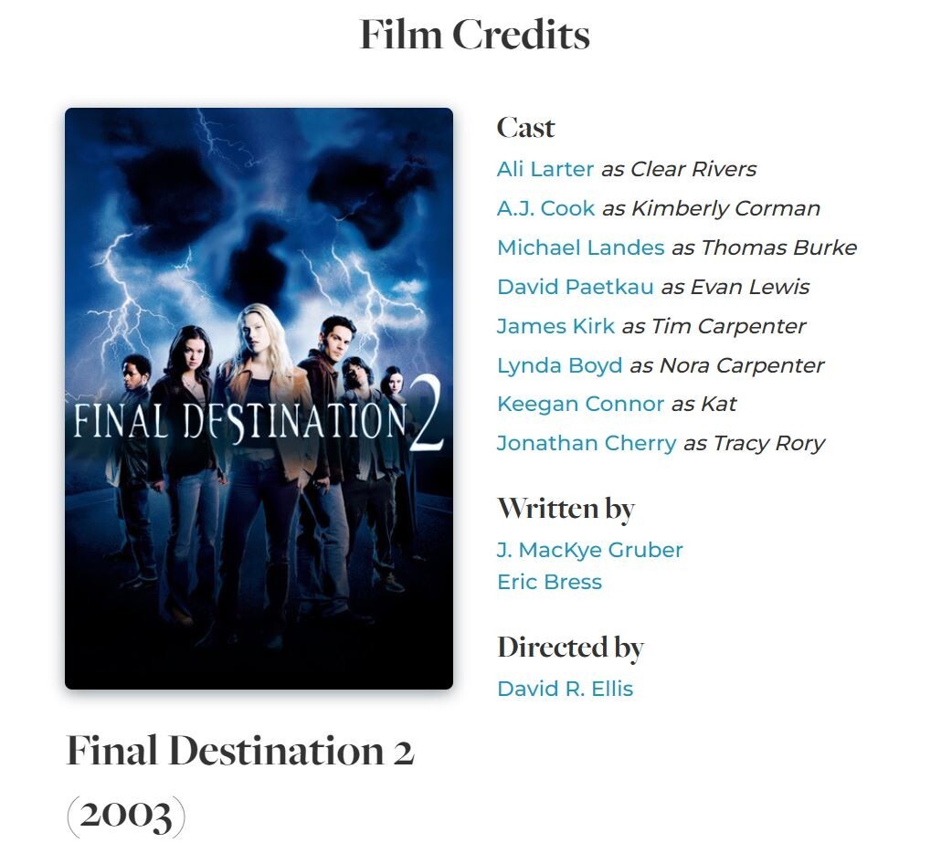 Final Destination 2 Rory