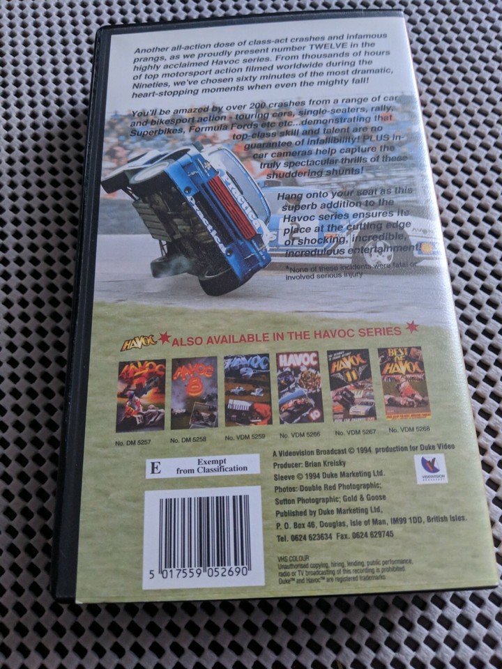 Havoc 12 Over 200 Motorsport Crashes Duke Video VHS DM5269 | eBay