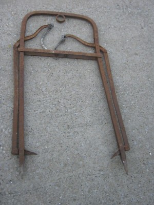 decor only Vintage Iron HAY HARPOON hay lift fork spear farm barn tool ...