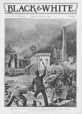 PONTEFRACT Ackton Hall Colliery Riots - Antique Print 1893 | eBay