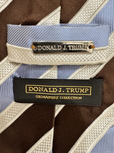 Donald Trump Signature Collection Men’s Neck Tie Blue Brown White ...