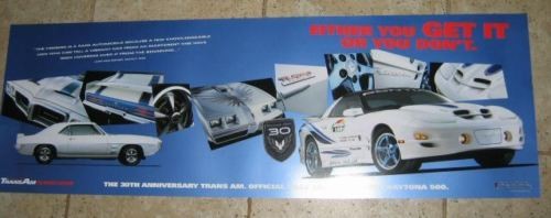 1969 79 1989 1999 PONTIAC FIREBIRD TRANS AM DEALER POSTER 30th ...
