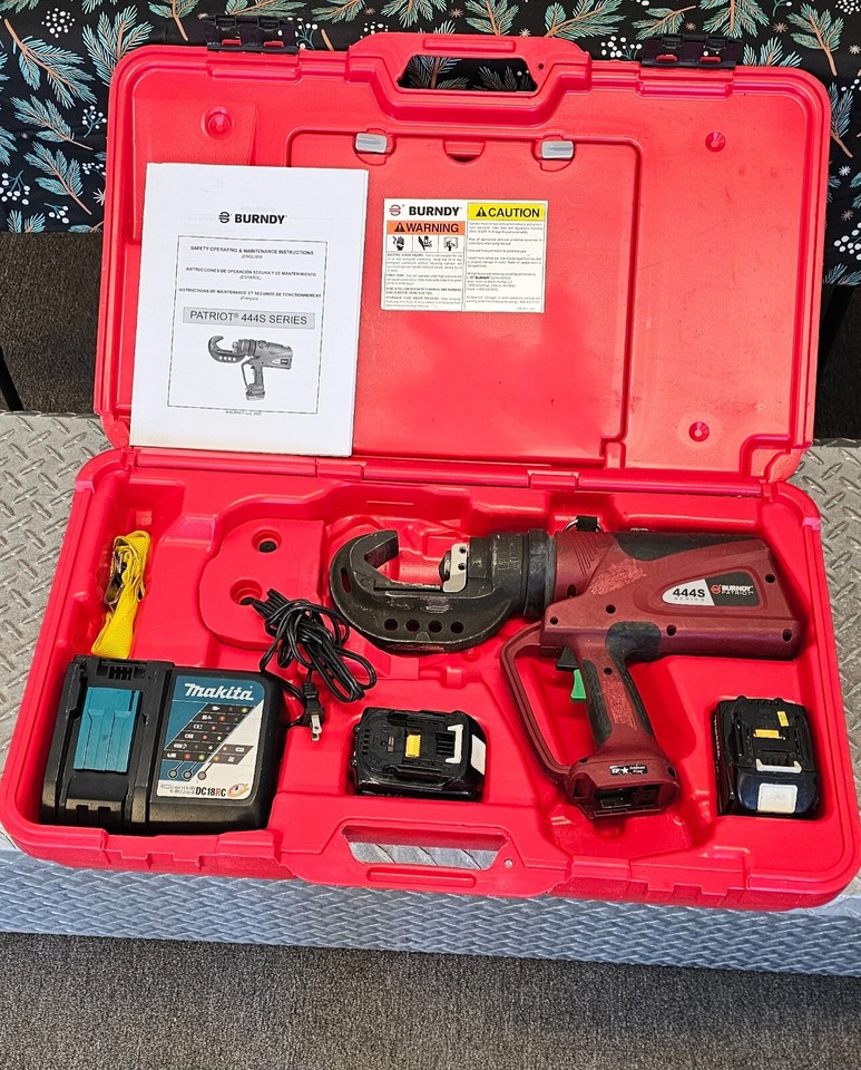 Used, Burndy PAT444SL5 Hydraulic battery operated crimper dieless ...