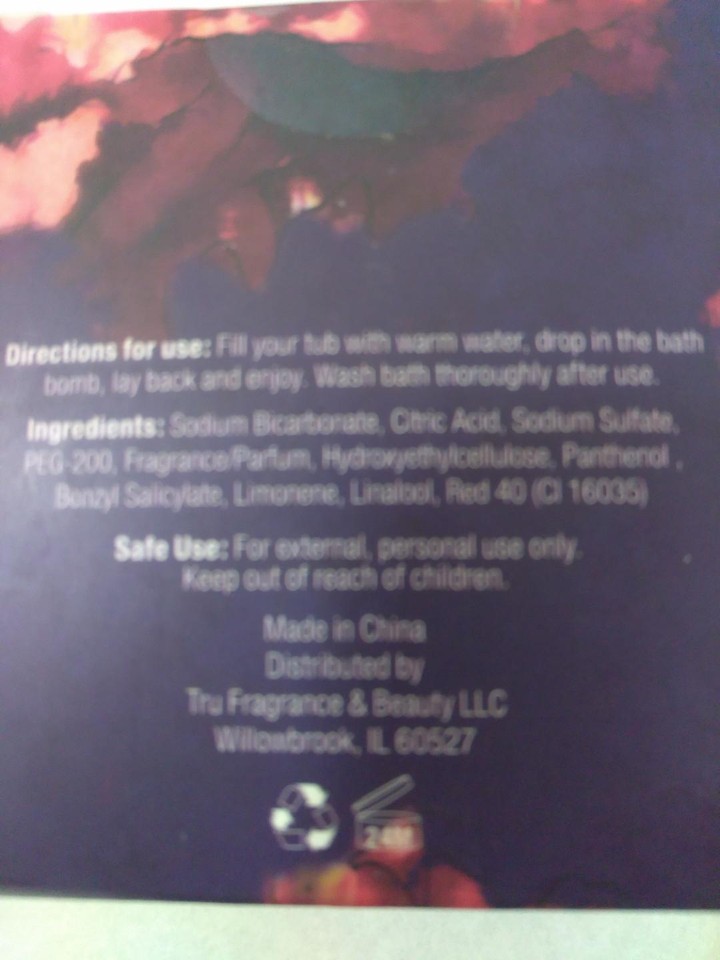 Tru Fragrance Bath Fizzers *Velvet Bouquet* Bomb Ships FREE 5.6oz Ships ...