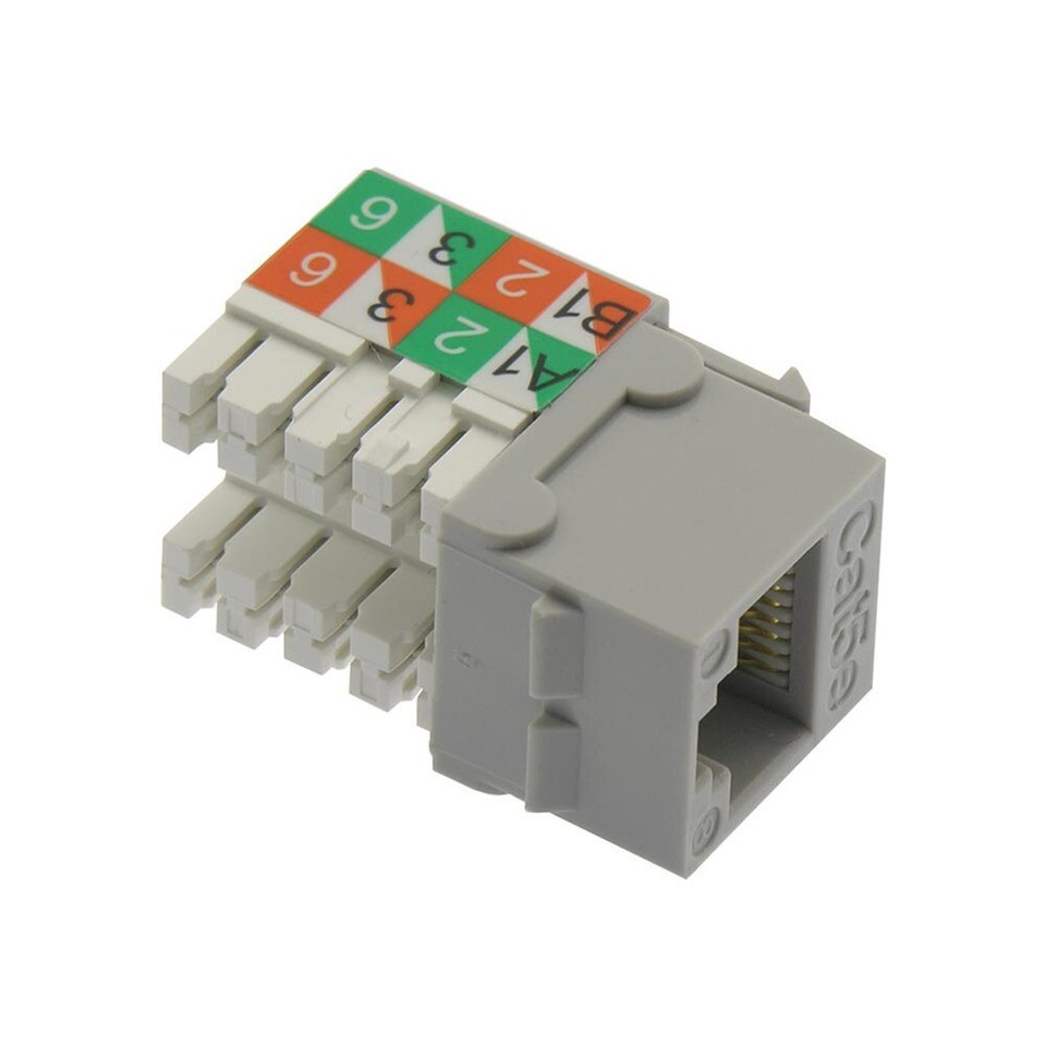 48 Pcs Cat5E RJ45 Ethernet LAN Network Keystone Jack 110 Punch Down ...