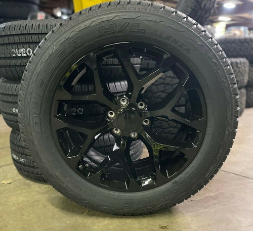 4 20x9 OE Snowflake Reps Wheels 32" Bridgestone Tires 6x5.5 Chevy ...