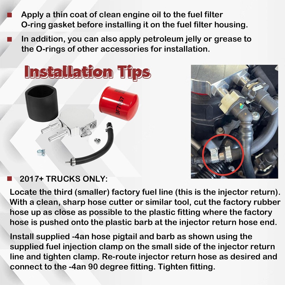 Fuel Filter Conversion Kit For 2011-2023 Ford 6.7L Powerstroke Diesel ...