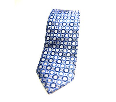 Mario Borelli Mens Tie Necktie Blue Multicolor Geometric Tied Italy ...