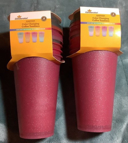 Color-Changing To-Go Hot Cold Cups Two 4 Packs 16oz Reusable Eco ...