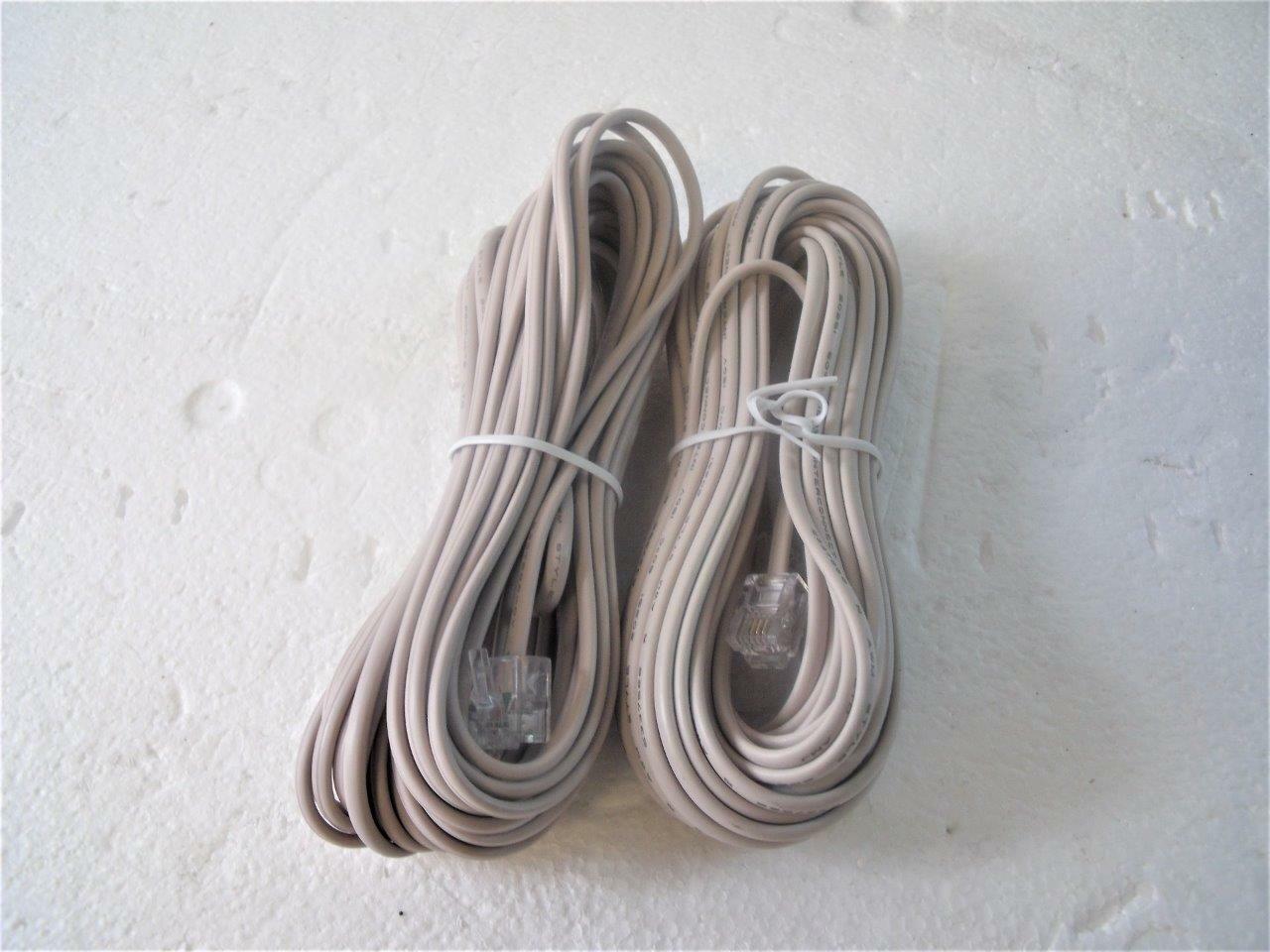Lot of 2 Telephone Landline 25' Foot/Feet Extension Phone Cord Wire DSL ...