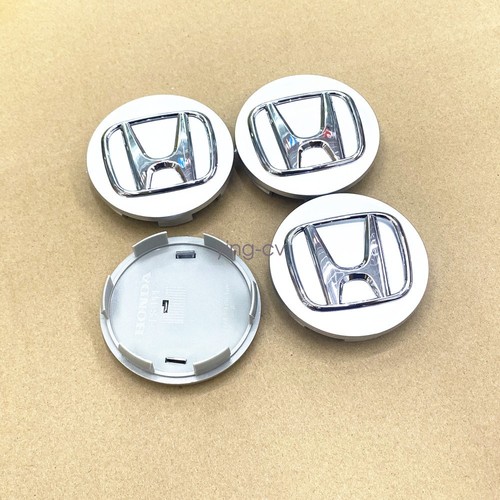Set of 4 Honda Gray Silver Wheel Rim Center Caps Chrome Logo 69MM/2.75 ...