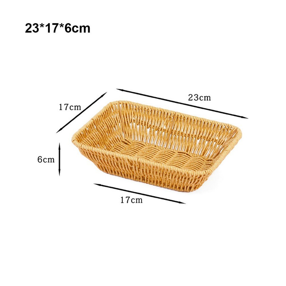 Retro Woven Storage Rattan Woven Tea Tray Wedding Candy Flower Storage ...