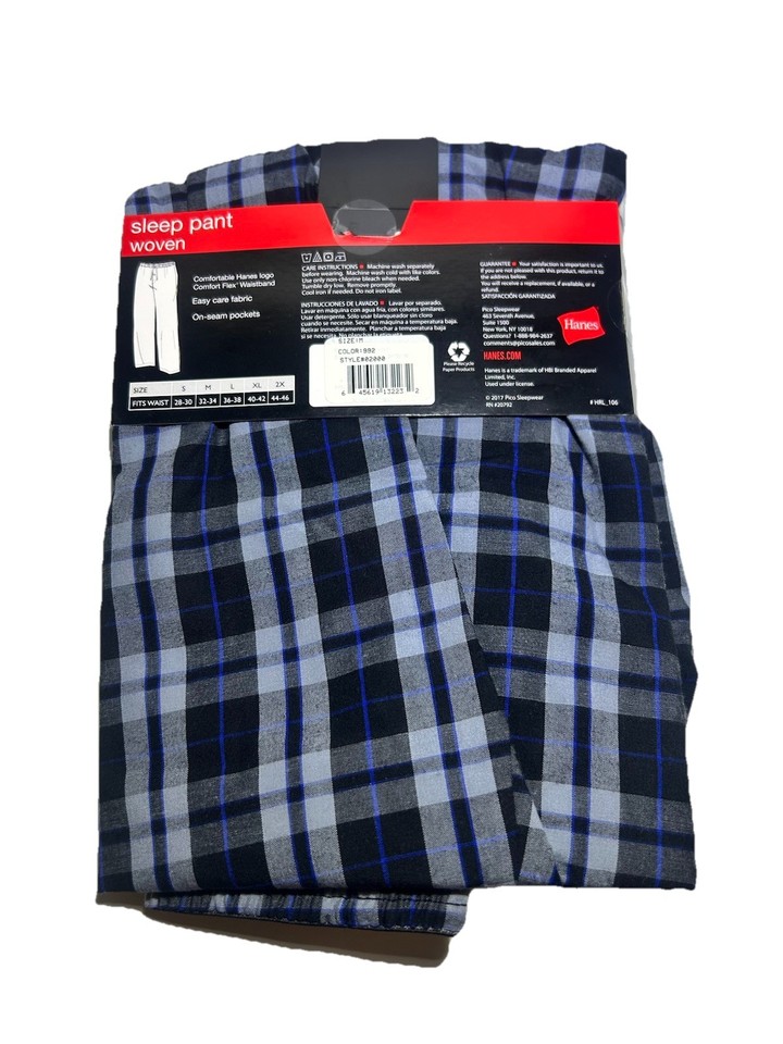 Hanes Men Tagless Comfort Flex Woven Sleep Pants With Pockets and Fly ...