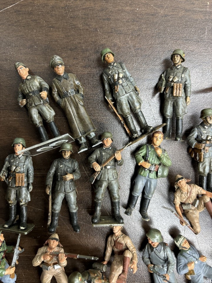 Huge LOT 1/35 Plastic & Resin Painted Model Soldiers WWII US German ...