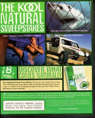 Vintage print ad advertisement Tobacco Cigarette KOOL Natural ...