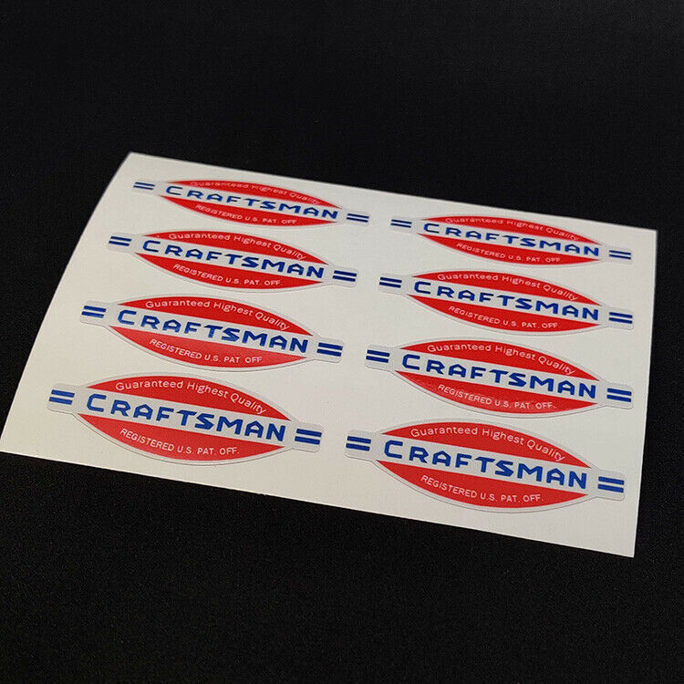 1.75 Inch 1950's CRAFTSMAN TOOLS x 8 Vintage Style DECAL, Vinyl STICKER ...