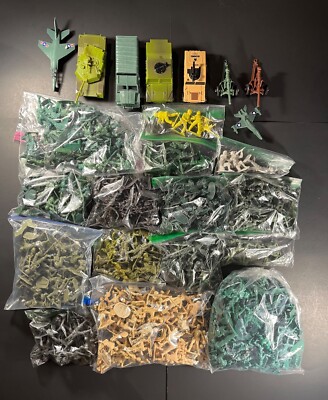 400+ plastic army man lot MPC BMC Rinco Marx Disney + vehicles cannon ...