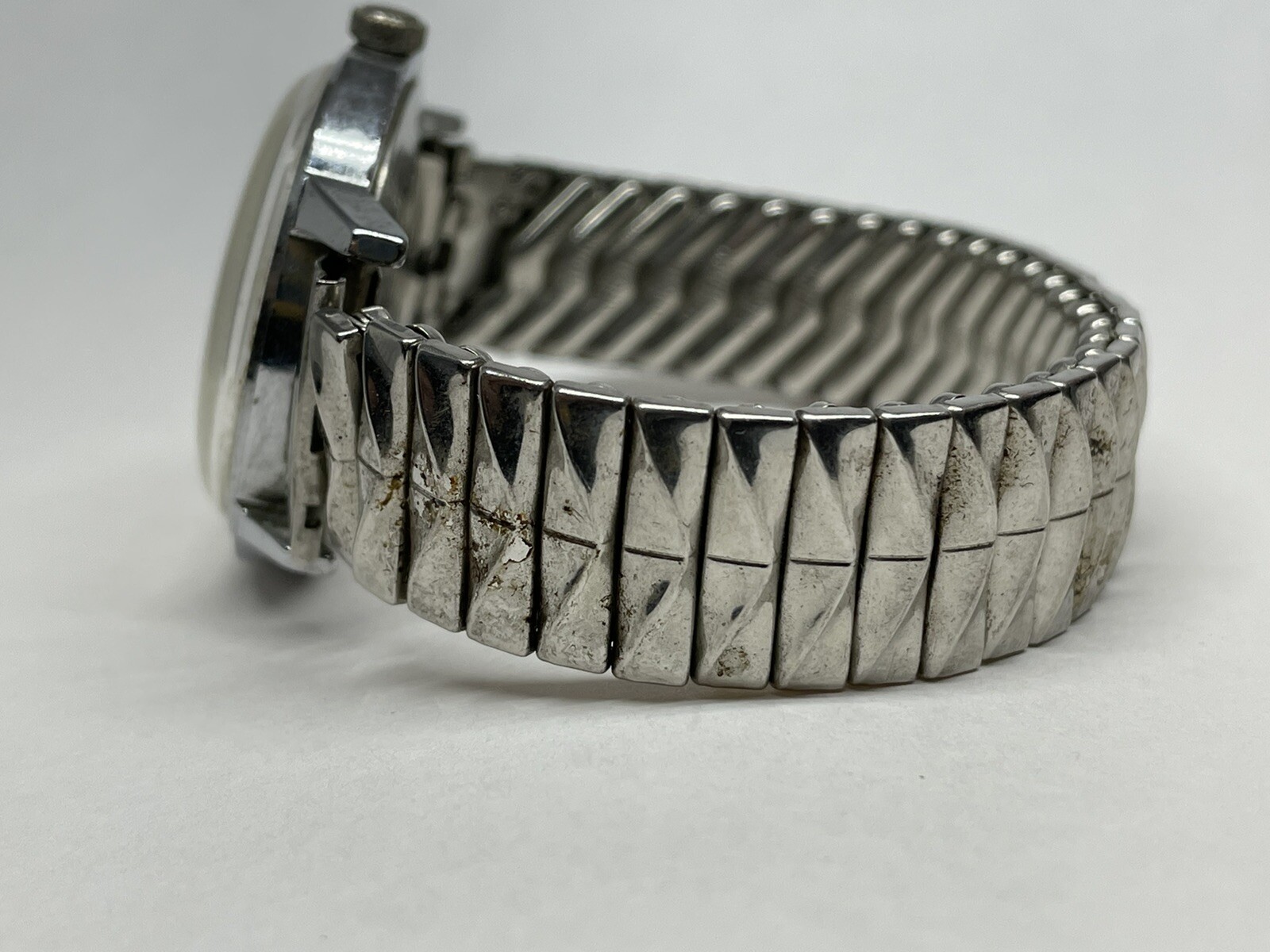 Timex Vintage Mens Watch Arabic Silver Sunburst Dial Mechanical Needs ...