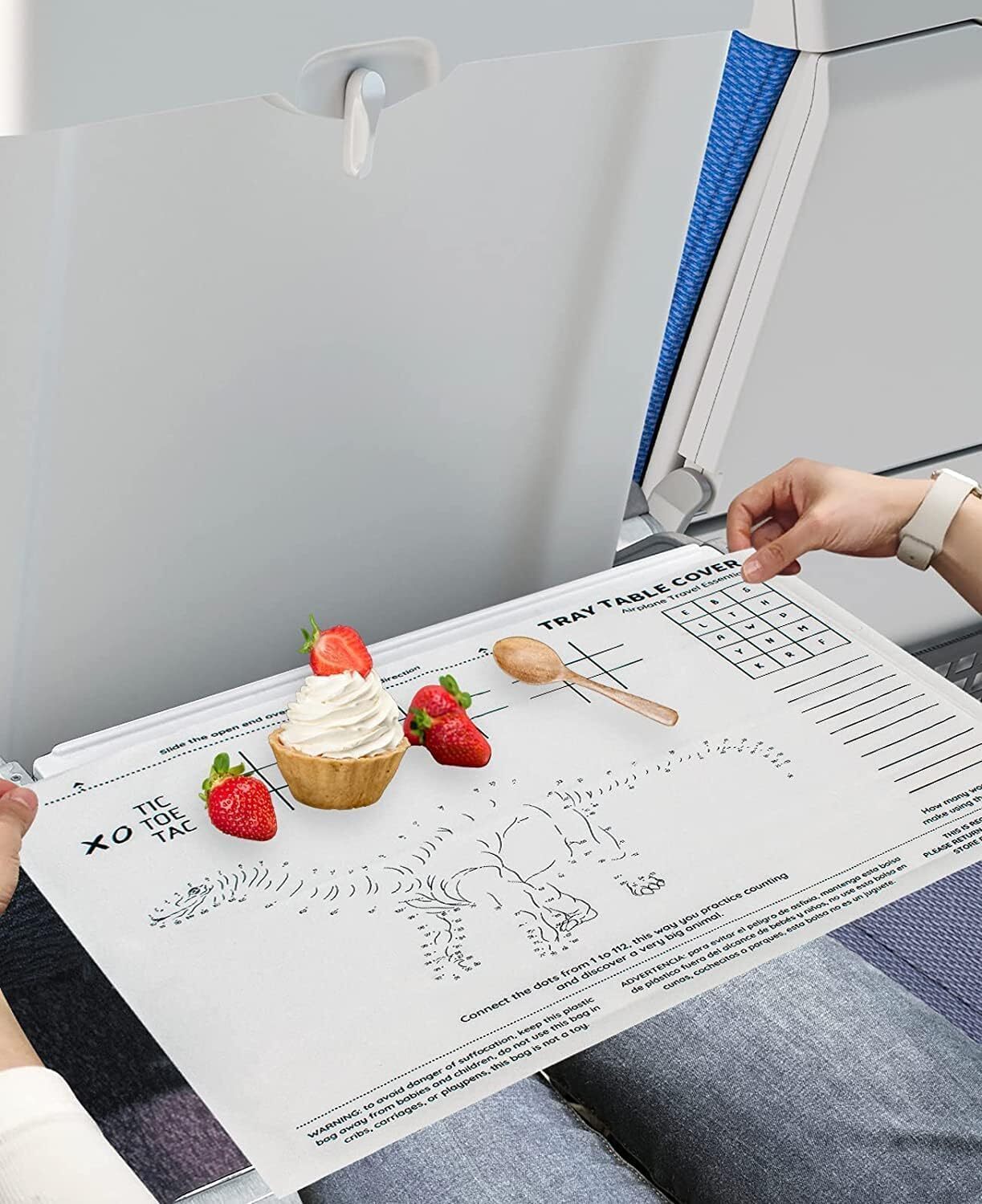 Airplane Tray Table Cover, 10pk Disposable Dinosaur Game Placemats for ...