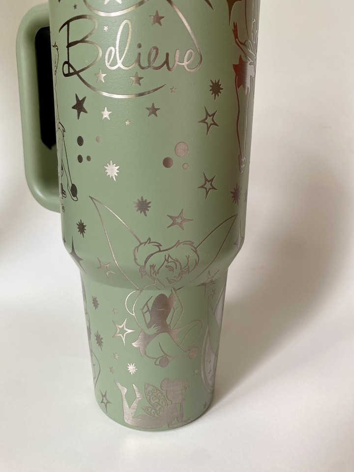 stanley 40 oz H2.0 Quencher Tumbler Dupe Laser Engraved Disney Tinker ...