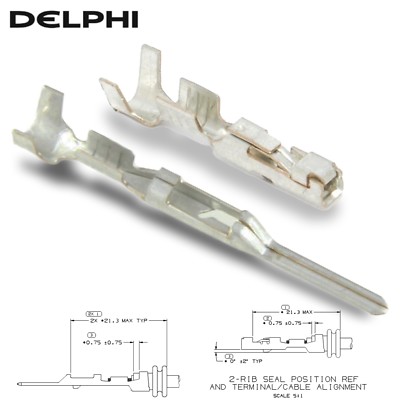 DELPHI Male & Female Terminals w/ 20 22 GA, GT 150, GT-150 Series (12 ...