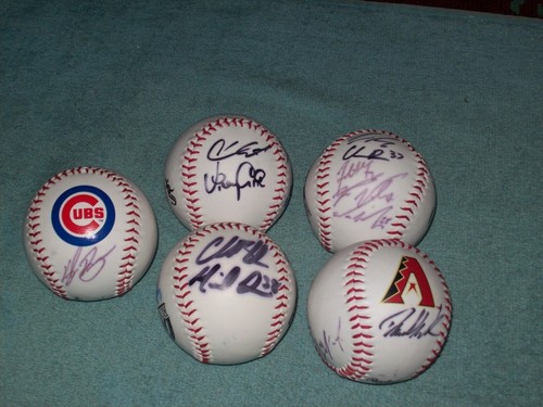 Lot Of 5 MLB Team Autographed Hand Signed Baseballs - Mostly ...
