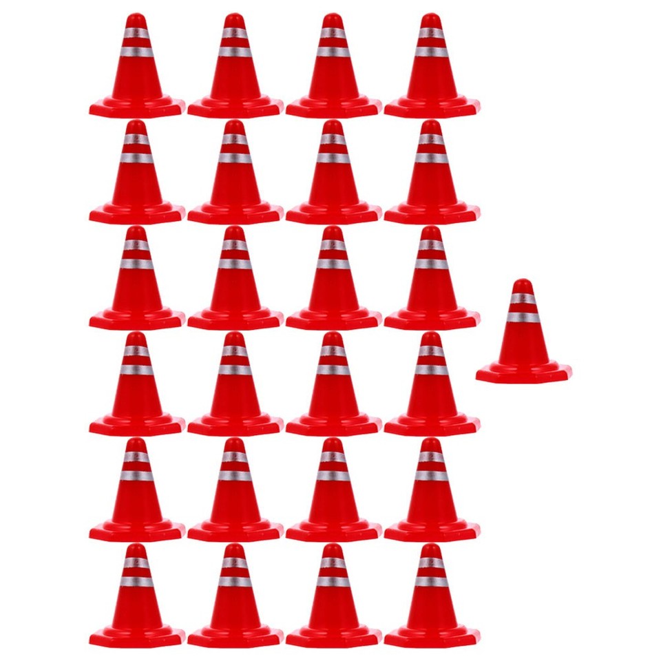 25Pcs Kids Role Play Traffic Models Mini Road Cones for Toy ...